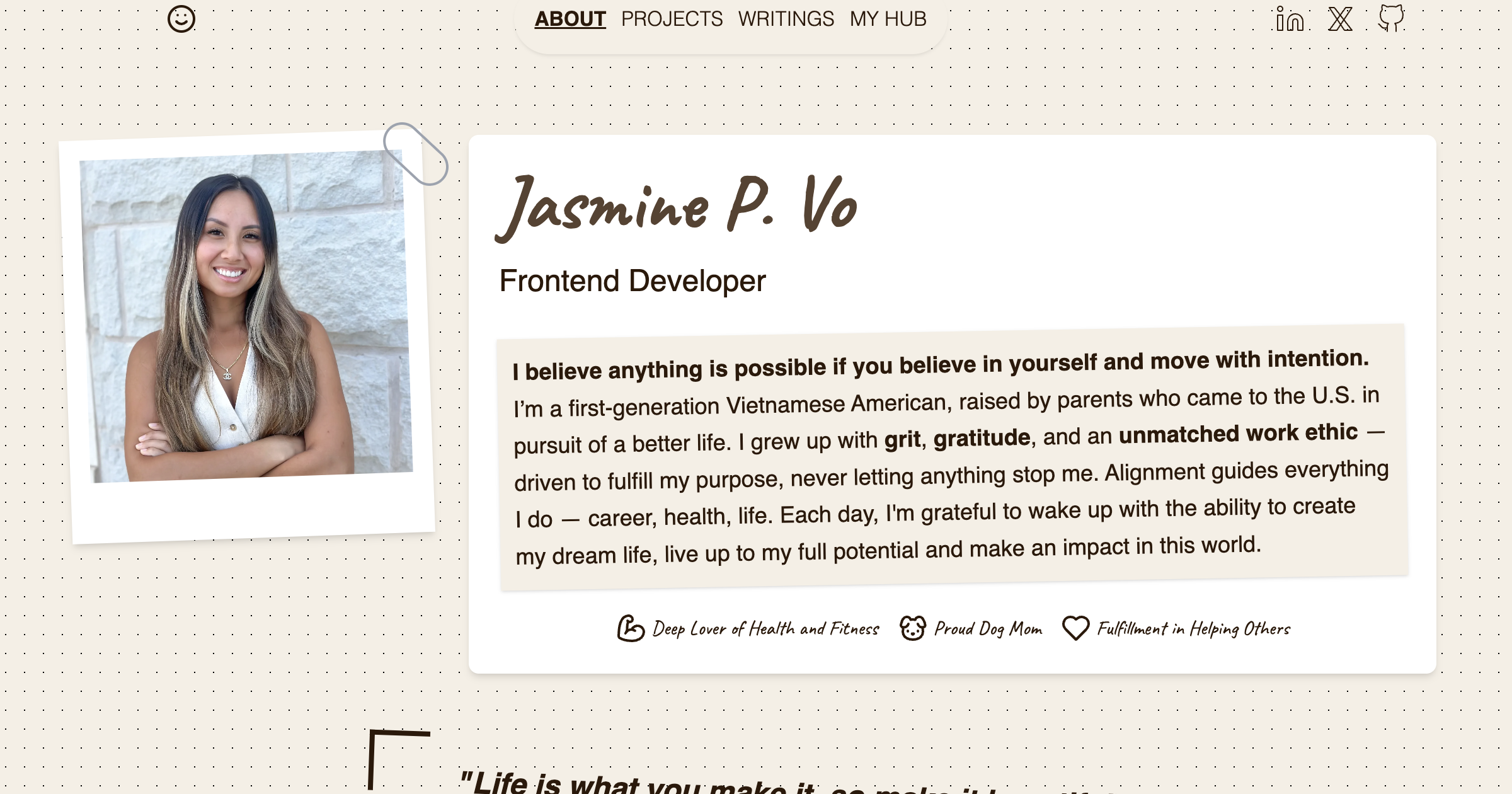 About | Jasmine P. Vo